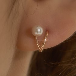 wbL 14k 로니 투라인 스왈 진주 귀걸이 W - SSG.COM