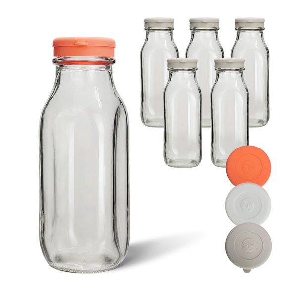 미르 헥사 실리콘 사각 보틀 유리병 500ml 6P 스무디병 주스병 소분용기 - SSG.COM