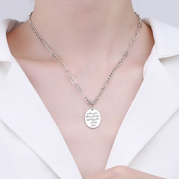 실버문925 순은목걸이 레터링룬N322 실버925목걸이 - SSG.COM