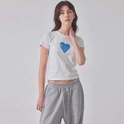 HEART-SHAPED BALOON-PRINTED T-SHIRT_T416TP103(WH) - SSG.COM