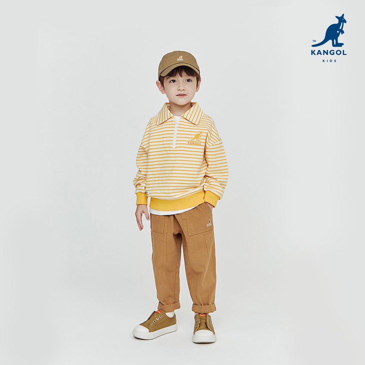 하프 집업 스트라이프 스웨트셔츠 PD 0002 옐로우 - SSG.COM