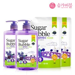 슈가버블 블루베리 주방세제 1.0kg(940ml)용기X2 + 1.2kg(1130ml)리필X2 - SSG.COM