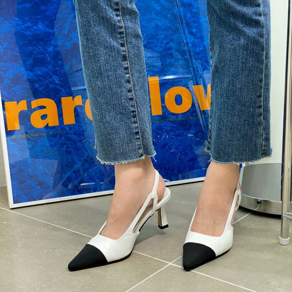 밀로바니 / [밀로바니] 시즈 스틸레토 투톤 펌프스 슬링백 힐 7cm - SSG.COM