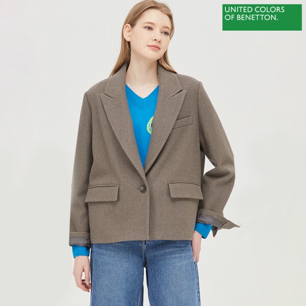 베네통 백 레터링 자수 자켓 BAJK01211_GR - SSG.COM