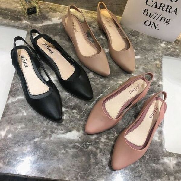 여자 플랫 슈즈 슬링백힐 구두 신발 미들힐 굽 3.5cm - SSG.COM