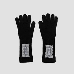LACE LABEL ANGORA GLOVES BLACK - SSG.COM