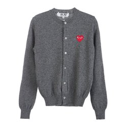 [꼼데가르송] 하트 로고 패치 울 여성 가디건 P1N007 GRAY - SSG.COM