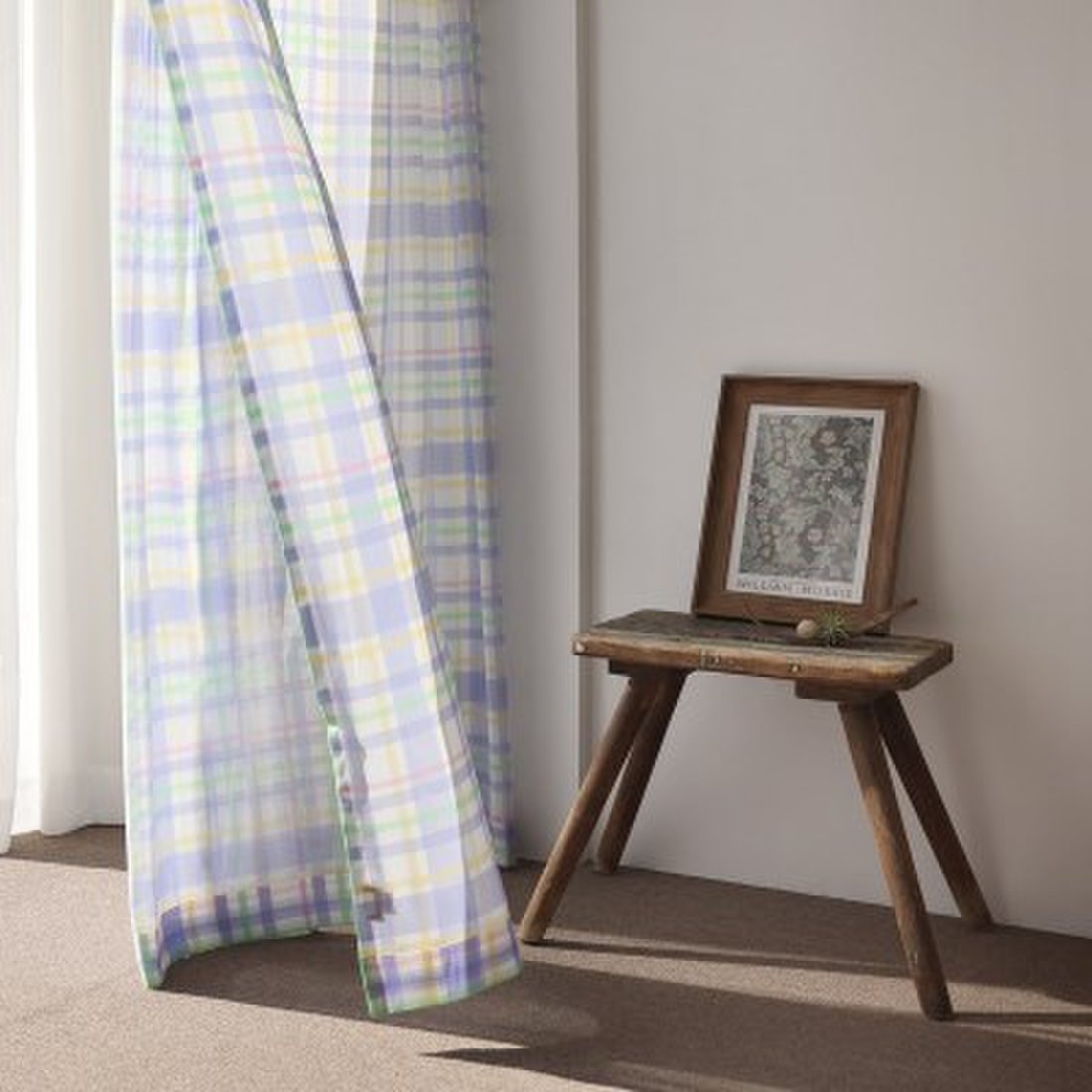 보라체크 쉬폰커튼 2size, 믿고 사는 즐거움 SSG.COM