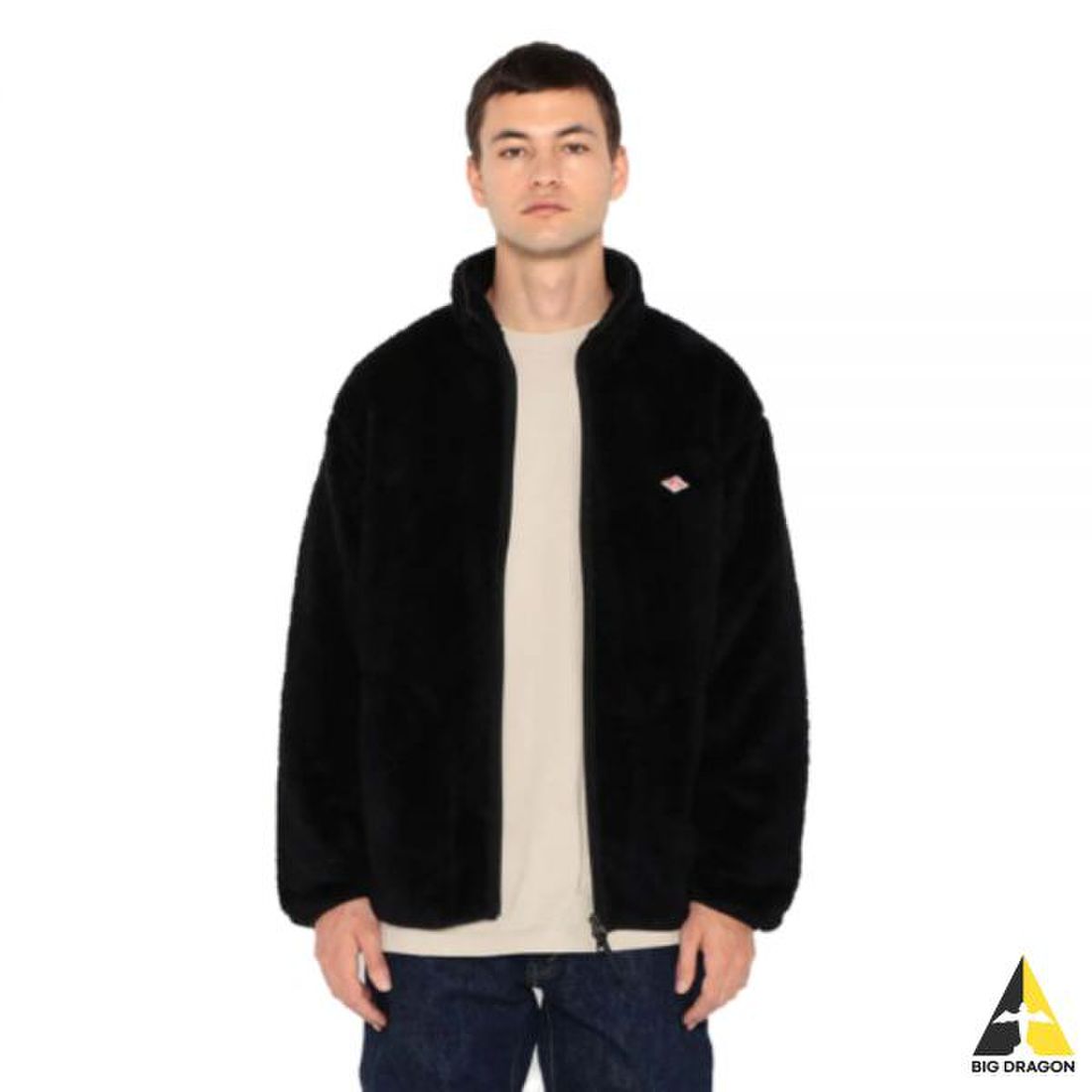 DANTON 단톤 HIGH PILE FLEECE STAND COLLAR ZIP JACKET (DTA0038-000-BLACK ...
