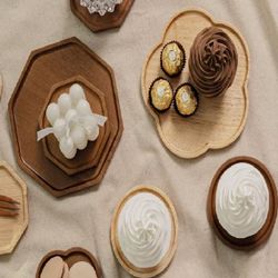 우드 컵받침 티코스터 월넛 4type 고무나무 홈까페 - SSG.COM