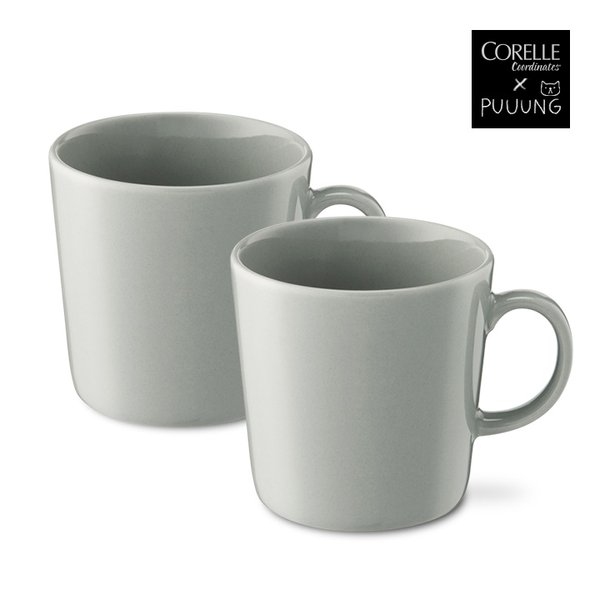 코렐코디네이츠 퍼엉 파스텔머그 그레이 400ml 2p - SSG.COM