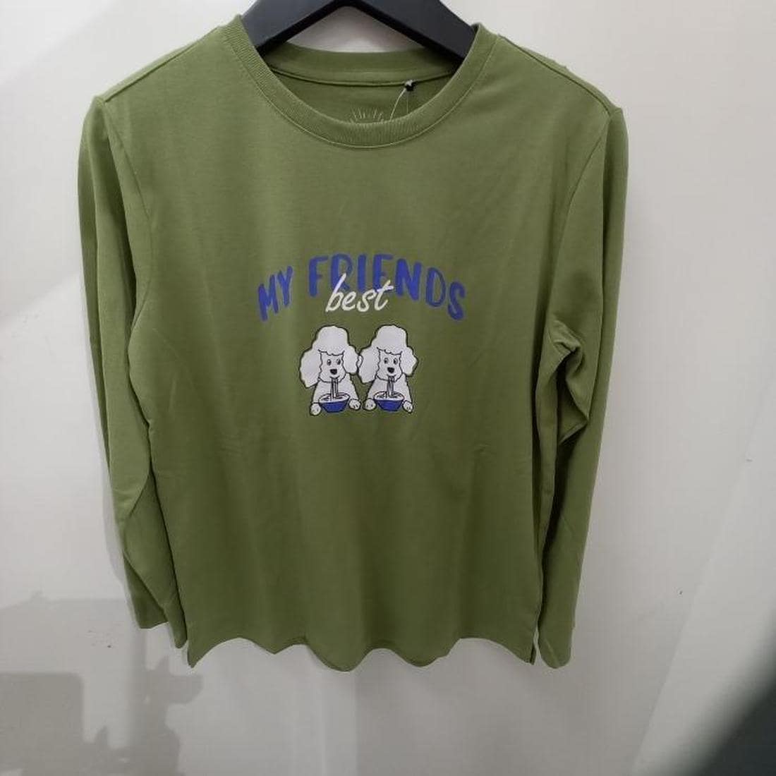 뱅뱅 DP03 여성 레터링 라운드 긴팔 면 티셔츠 강아지 레터링 면 티셔츠 NTI711 (S9022726), 믿고 사는 즐거움 SSG.COM