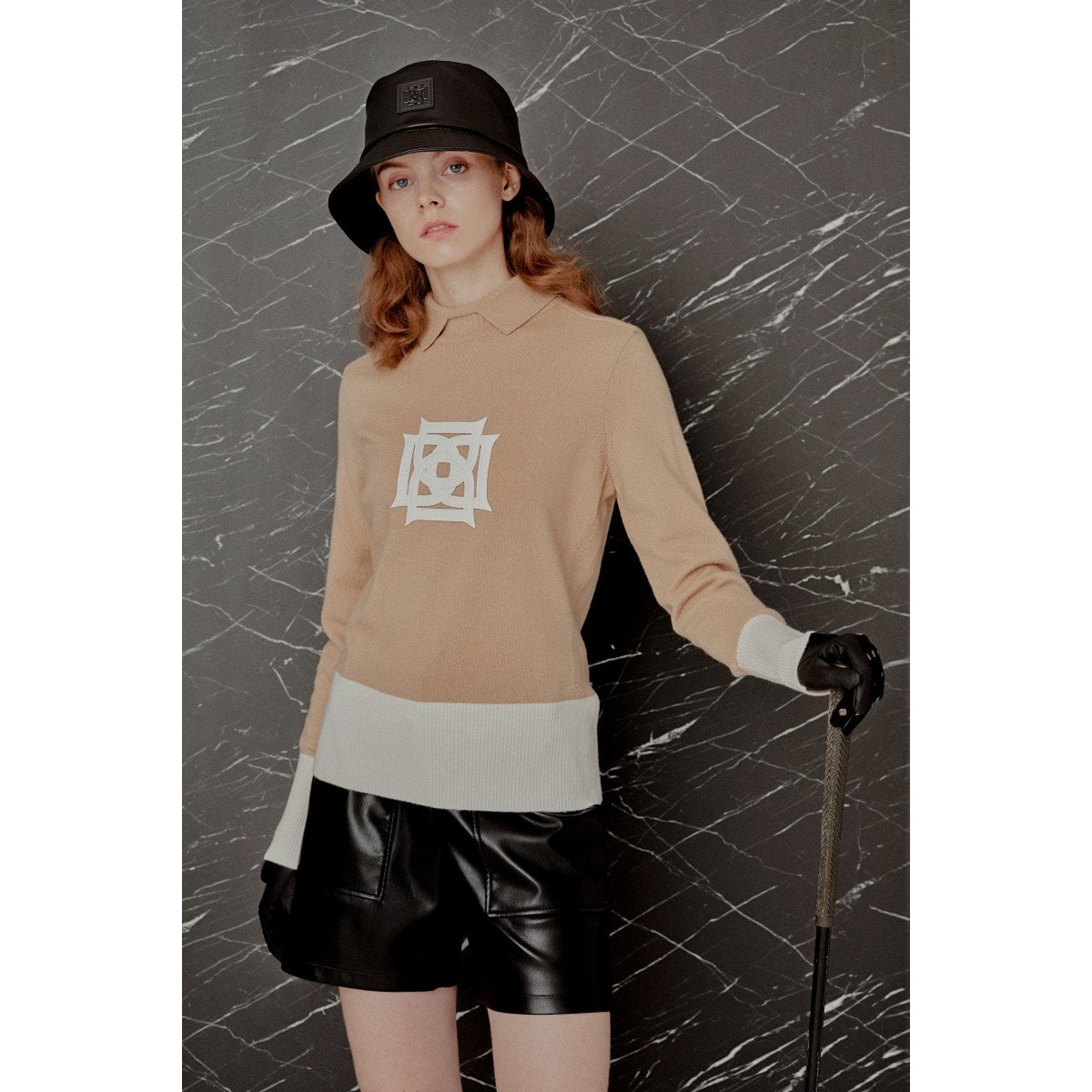 DAKS LONDON GOLF [21FW] 베이지 로고장식 울 니트 DNSW1D751I2 - SSG.COM