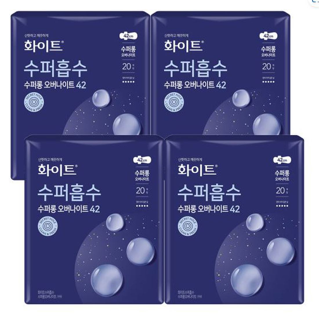 [기획]화이트 수퍼흡수 수퍼롱 20P 4개 + 중형증정 2P 4개, 믿고 사는 즐거움 SSG.COM