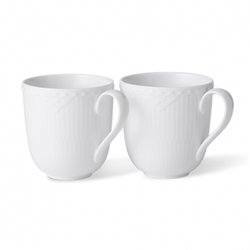 [해외직배송] 로얄코펜하겐 화이트 플루티드 하프레이스 머그 370ml 2개세트 - SSG.COM