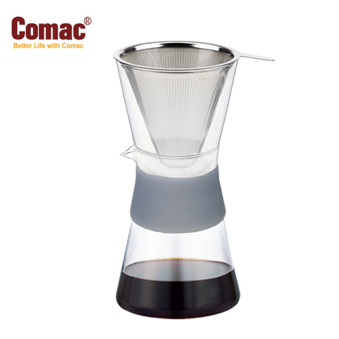 Comac 스텐필터 유리드립세트 600ml Dg2 스테인레스필터스텐필터핸드드립커피드립세트드리퍼드립용품커피용품