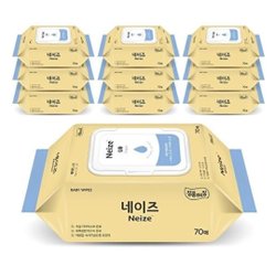 잘풀리는집 네이즈 심플 물티슈 캡형 70매x10팩(1박스) - SSG.COM