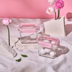 글라스락 퓨어 캔디핑크 직사각 도어포켓 920ml 2개 세트 - SSG.COM