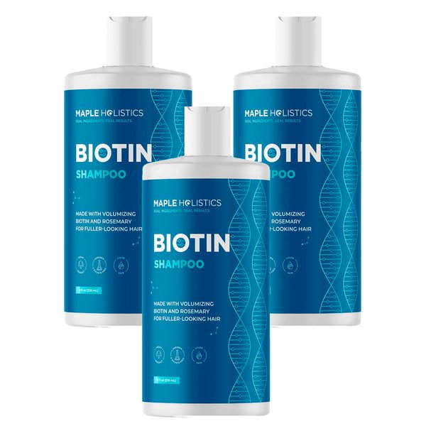 MAPLE HOLISTIC 미국 비오틴 샴푸 포 헤어 그로우 8oz(236ml) 3개 Biotin Shampoo for Hair ...
