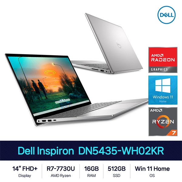 DELL 인스피론 14 5435 DN5435-WH02KR 노트북(14형/FHD+/R7/16GB/512GB/AMD/Win11 H ...