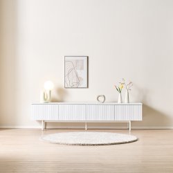 [파로마 본사] 포인 화이트 템바보드 높은 TV다이 거실장 2000 - SSG.COM