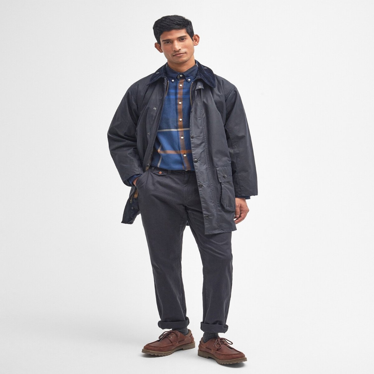 [24FW][Barbour] 남성 네이비 Border 왁스 자켓 - SSG.COM