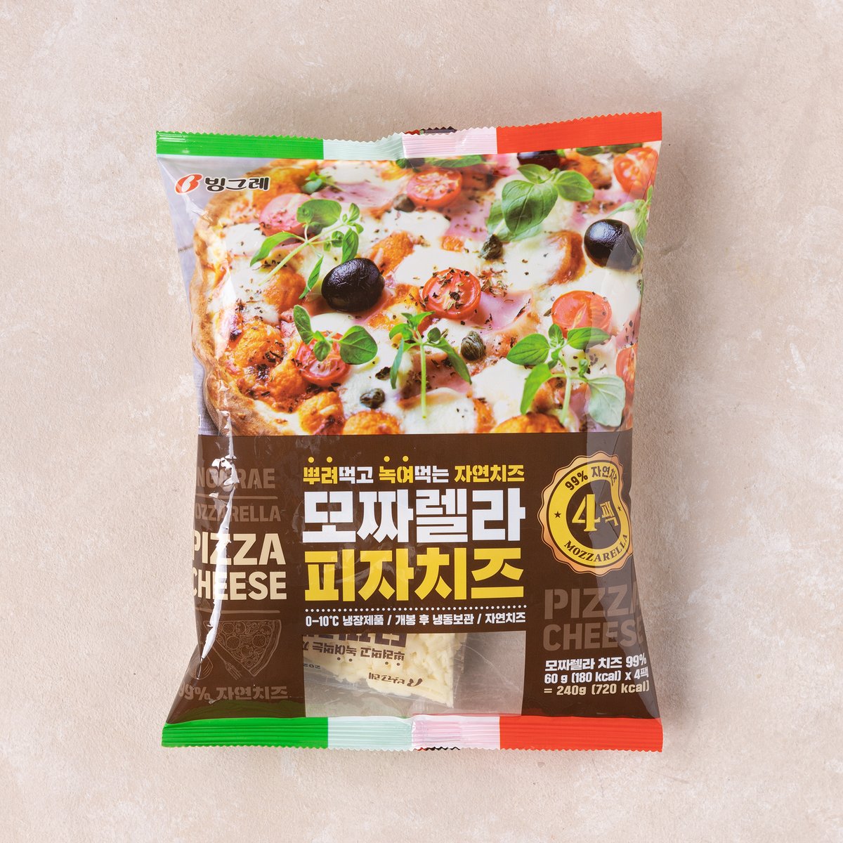 [빙그레] 모짜렐라 피자치즈 240g (60g*4팩) - SSG.COM