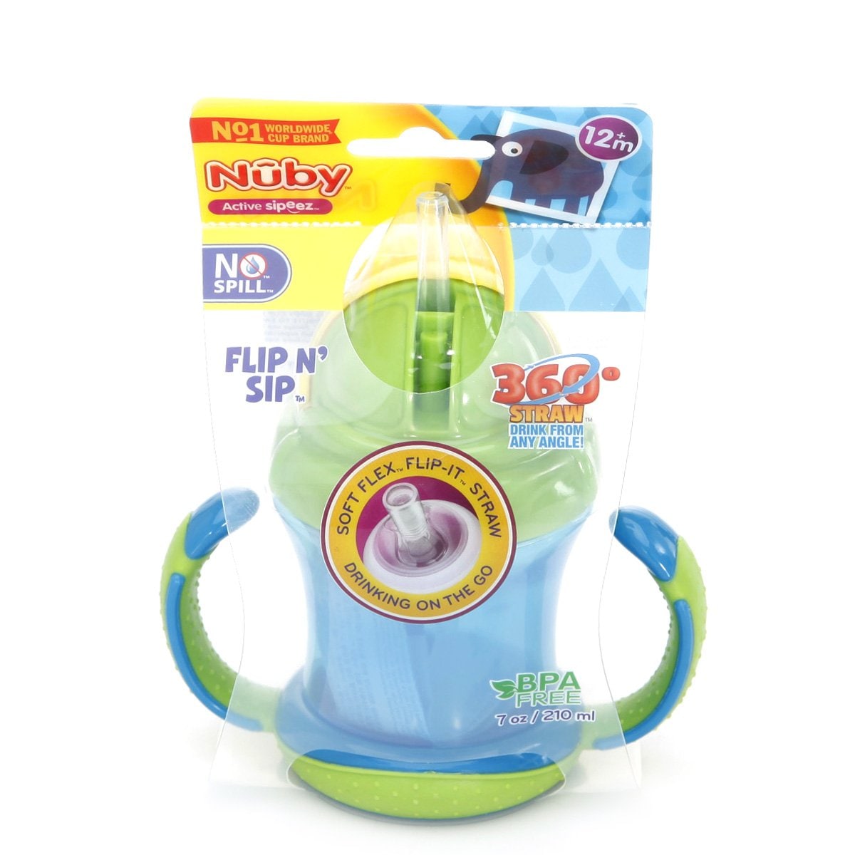 누비 360도 추달린 플립손잡이 빨대컵 210ml [랜덤발송] - SSG.COM