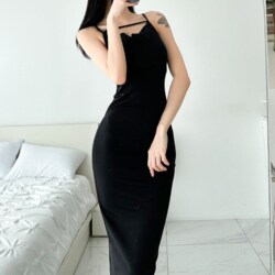 [M7] 여자 란제리 캐미 여신핏 롱 글램미 원피스 - SSG.COM