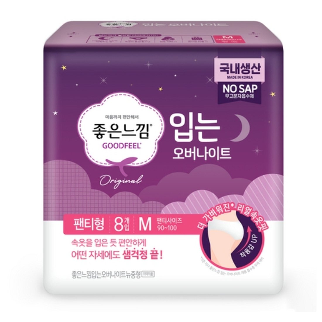 좋은느낌 입는 오버나이트 중형 팬티형 생리대 8P X 4개, 믿고 사는 즐거움 SSG.COM