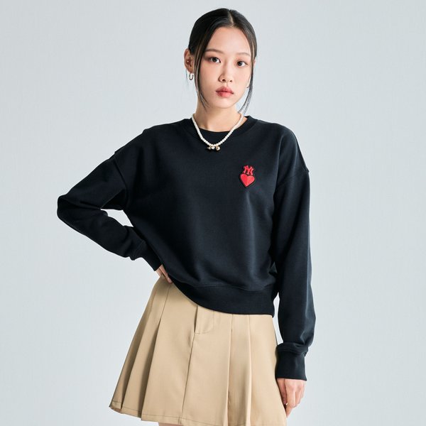 여성 하트 크롭 맨투맨(3FMTH0134-50BKS) - SSG.COM