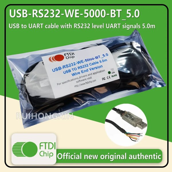 USB-RS232-WE-5000-BT5.0 USB-UART 케이블 RS232 레벨 UART 신호 12Mbps 1MBaud ...