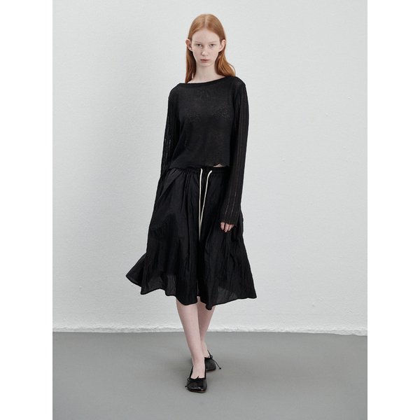 LW_SK008 주름 이중 레이어드 스커트_블랙 - SSG.COM