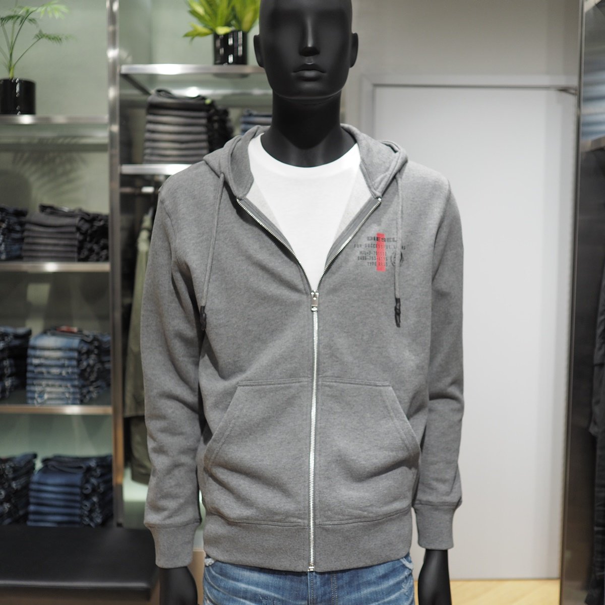 ★디젤 21FW 남성 레터링포인트 후드집업 그레이 1311394002 - SSG.COM