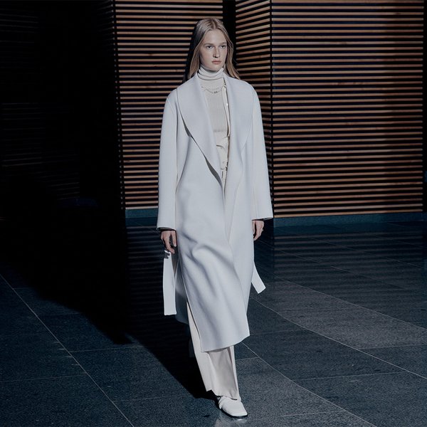 [3차][장윤주 착용][ANGORA 20%] ANNA Angora Shawl Collar Handmade Coat_Ecru ...