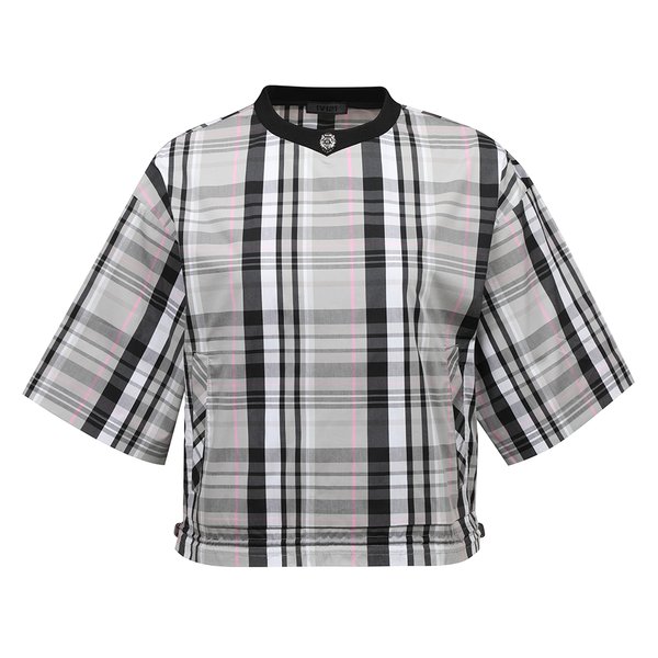 [V12] WOMEN CHECK PATTERN T-SHIRTS_V21C1TR025_BK - SSG.COM