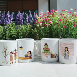 1300K ib243 디자인머그컵4p 책을읽어요 - SSG.COM