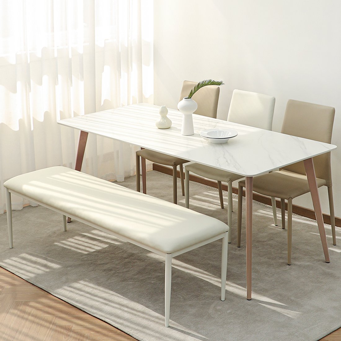 세라믹 마블 6인용 식탁 세트 (벤치+의자3EA), 믿고 사는 즐거움 SSG.COM