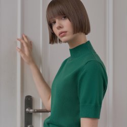 CASHMERE BLEND SHORT SLEEVE KNIT_Forest Green - SSG.COM