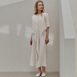 LETE ROBE Drape Linen Dress_Off White - SSG.COM