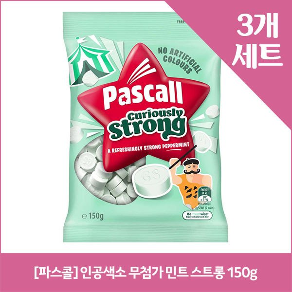 [파스콜] 인공색소 무첨가 민트 스트롱 150g x3 - SSG.COM
