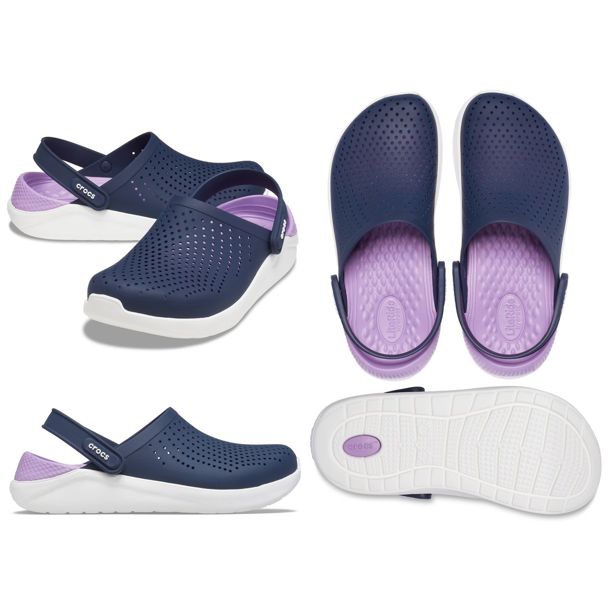 [CROCS] 204592-4SP 라이트라이드 클로그 (네이비/오키드) - SSG.COM
