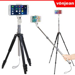 VT-3418M 스마트폰 셀카봉 삼각대 + VCM-561W 거치대 SET (카메라 액션캠 브이로그 여행 셀카 커플 사진 영상 촬영 등) - SSG.COM