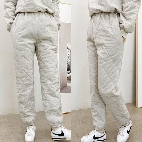 여성 다이야 누빔 조거팬츠 겨울 바지 (PTS-526) (S12453868) - SSG.COM