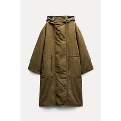 자라 콘트라스트 롱 트렌치코트 0518/054 MID KHAKI - SSG.COM