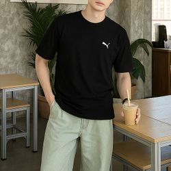 푸마 PUMA 에센셜 스몰로고 반팔티 블랙 586668 51_P336100723 - SSG.COM