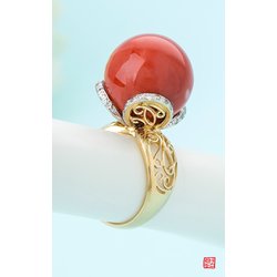 [나스첸카] 무아지경 적콩산호 _ 18K 산호 반지 - SSG.COM