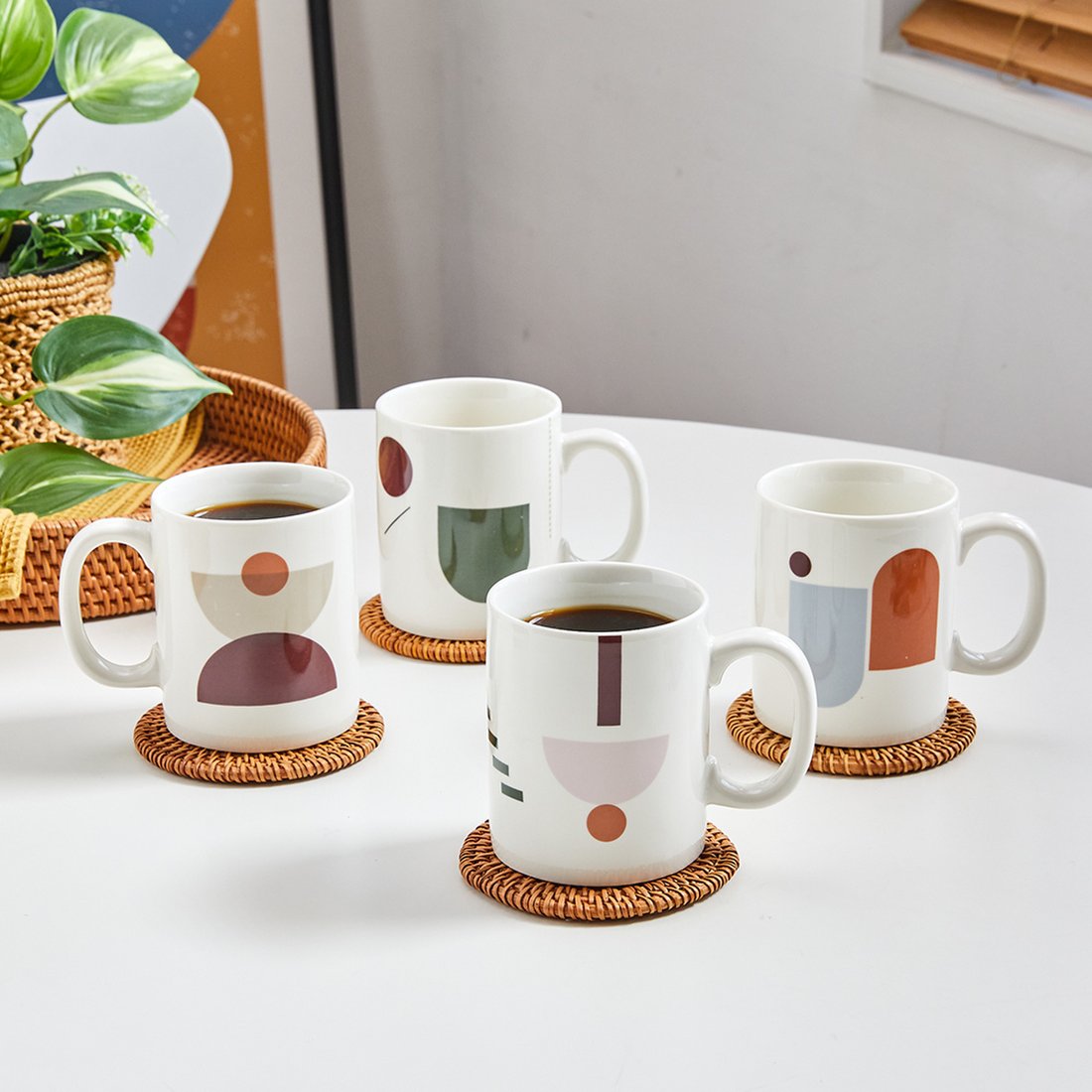 [모던하우스] 하프문 머그 4P 세트 350ML, 믿고 사는 즐거움 SSG.COM