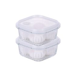 네오플램 웨이브락V 스팀홀 내열유리 밀폐용기 정사각 520ml 2종 세트.. - SSG.COM