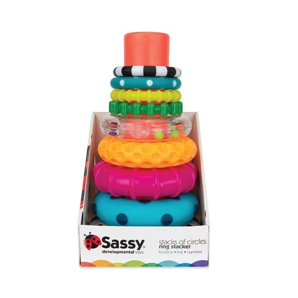 쎄시 링쌓기 스태킹 영유아 감각발달 링끼우기 장난감 Sassy Stacks of Circles Stack Ring - SSG.COM
